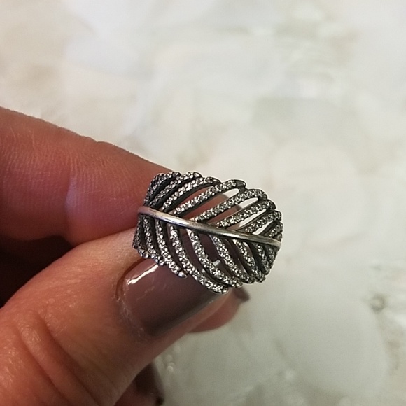 Pandora | Jewelry | Pandora Sterling Silver Feather Ring | Poshmark
